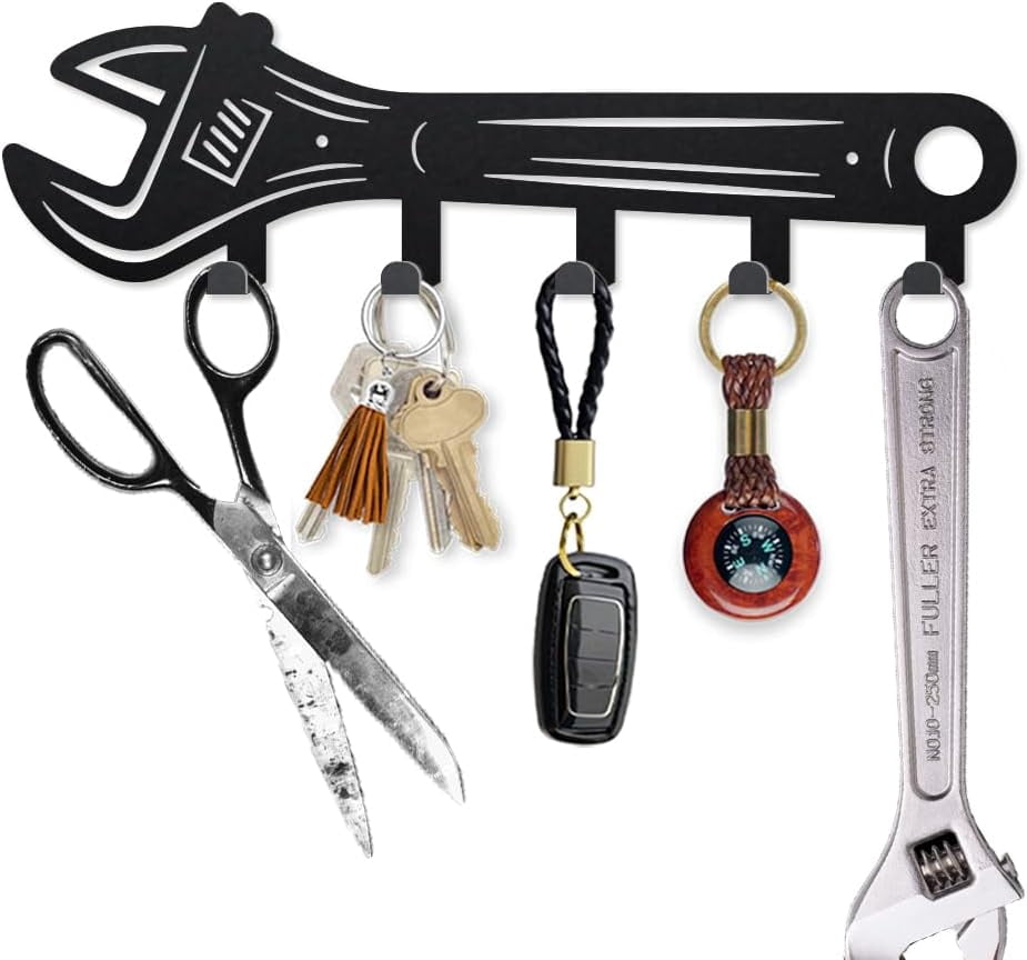 Iron Wall Mounted Hook Hangers Decorative Organizer Rack with Screws 5 ...
