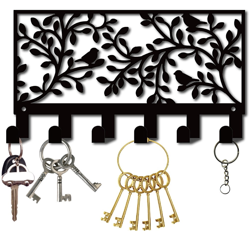 Iron Wall Mounted Hooks Hangers 6-Hooks Decorative Organizer Rack for ...