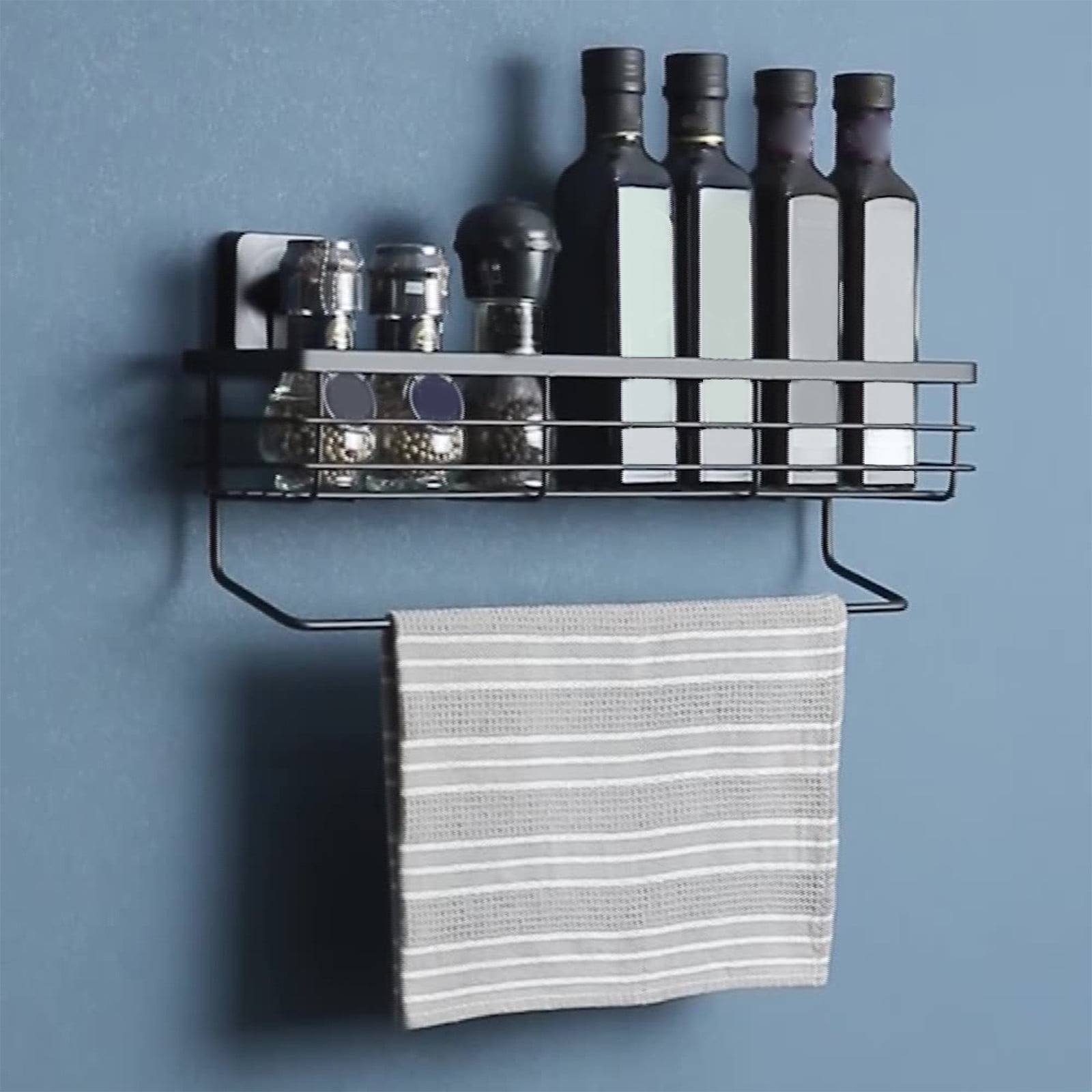 Iron Wall Mounted Shelf with Towel Bar, 17.72x7.28x4.13in, Decorative ...
