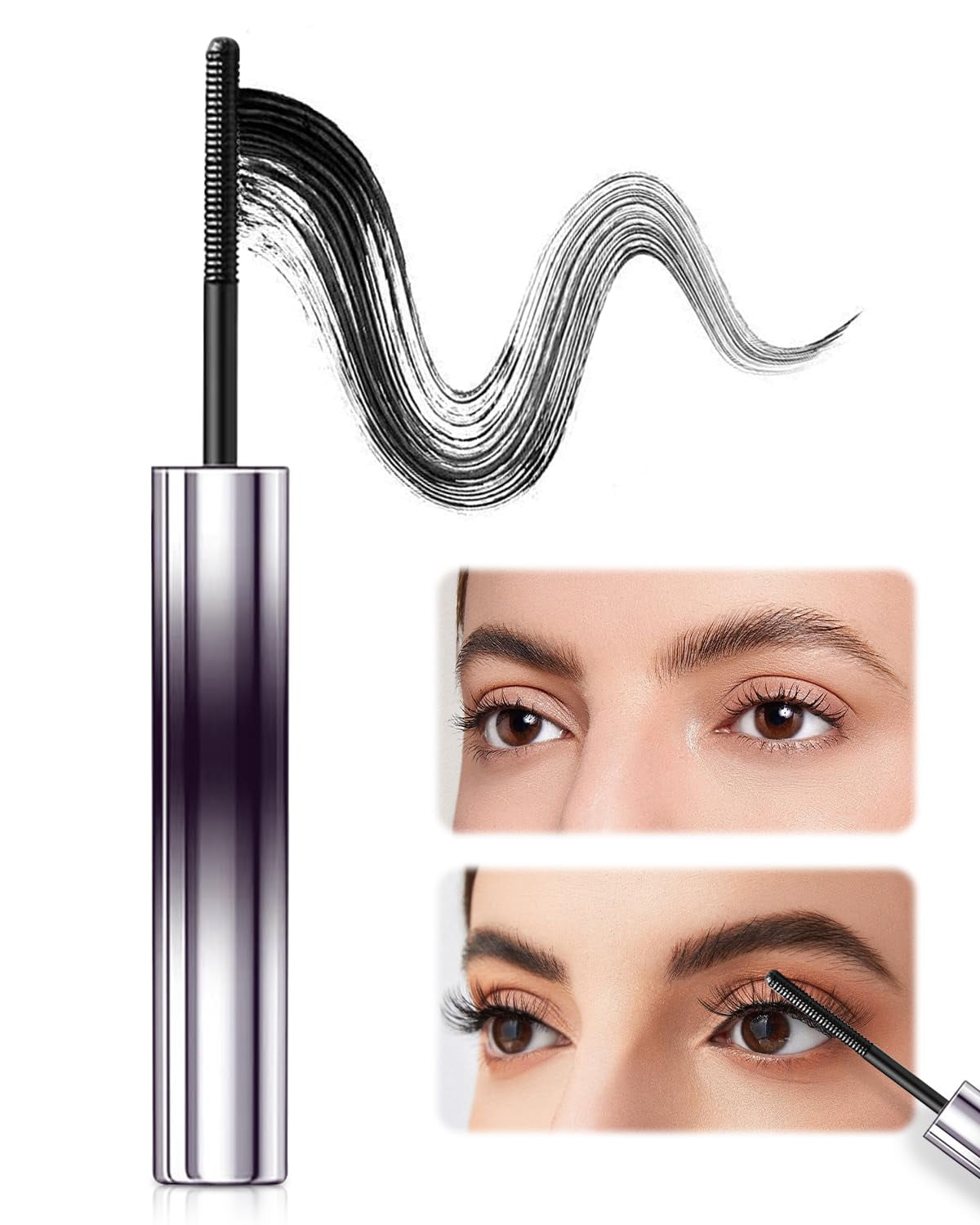Iron Wand Mascara, 2025 Upgrade 3D Curling Eyelash Iron Lengthening ...