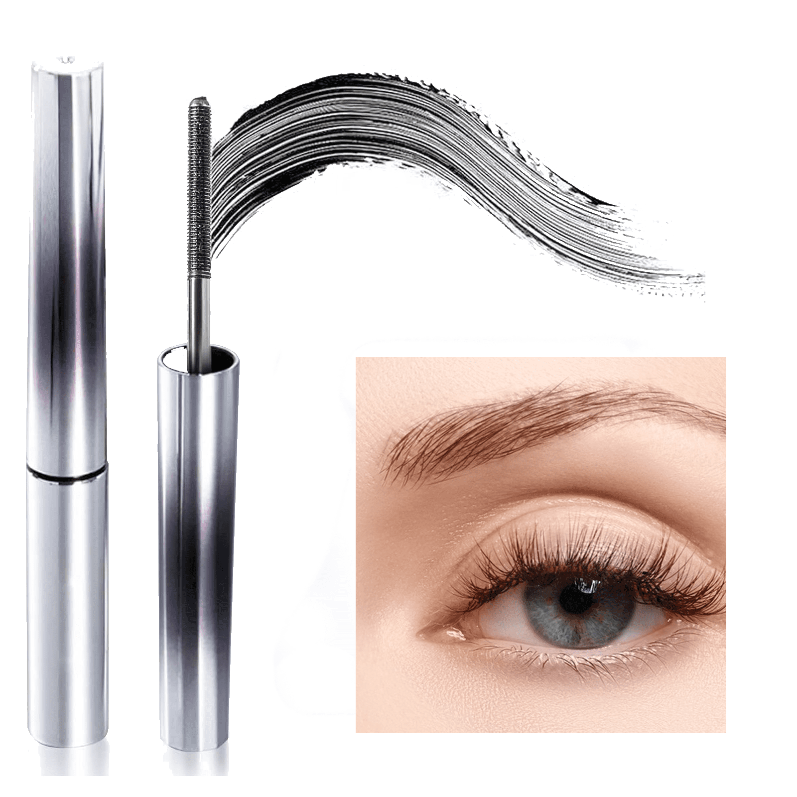 Iron Wand Mascara, 3D Curling Eyelash Iron Mascara, Brushless Metal ...