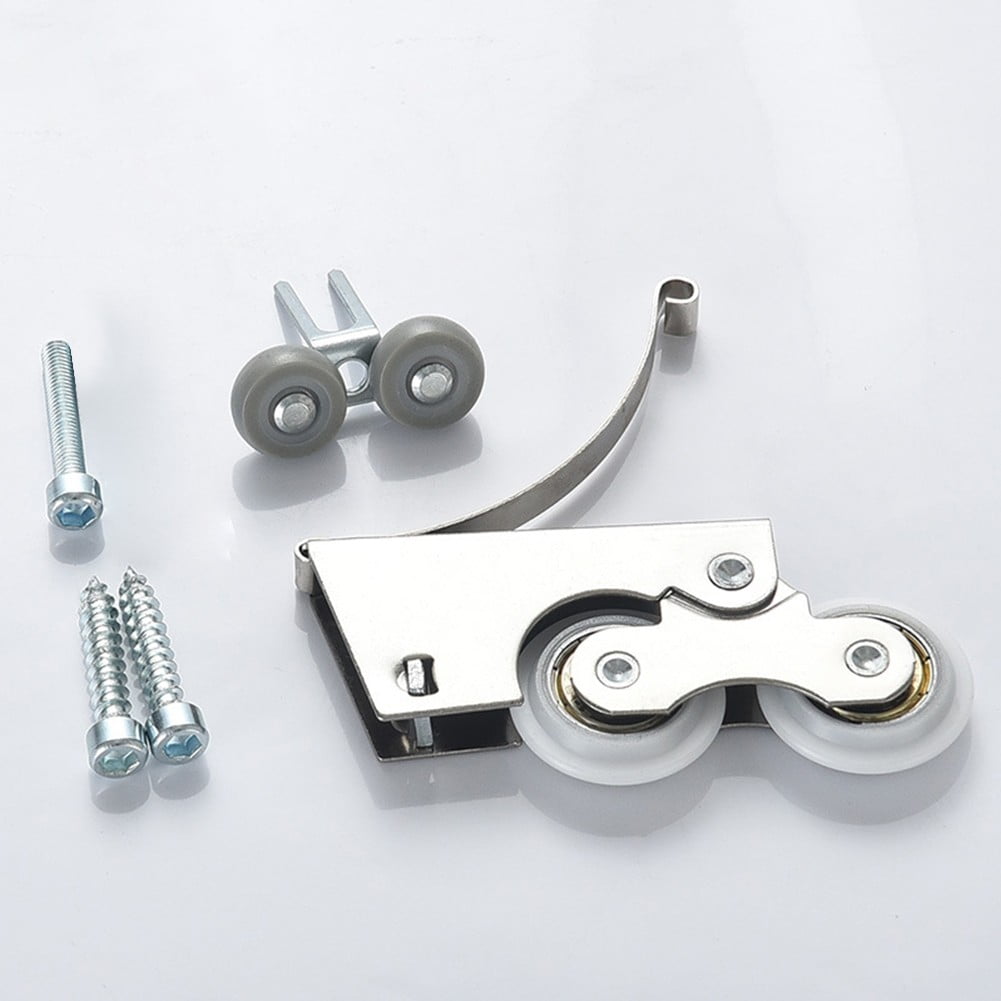 Iron Wardrobe Sliding Door Roller Wheels Pulley Silent Fittings Nylon ...