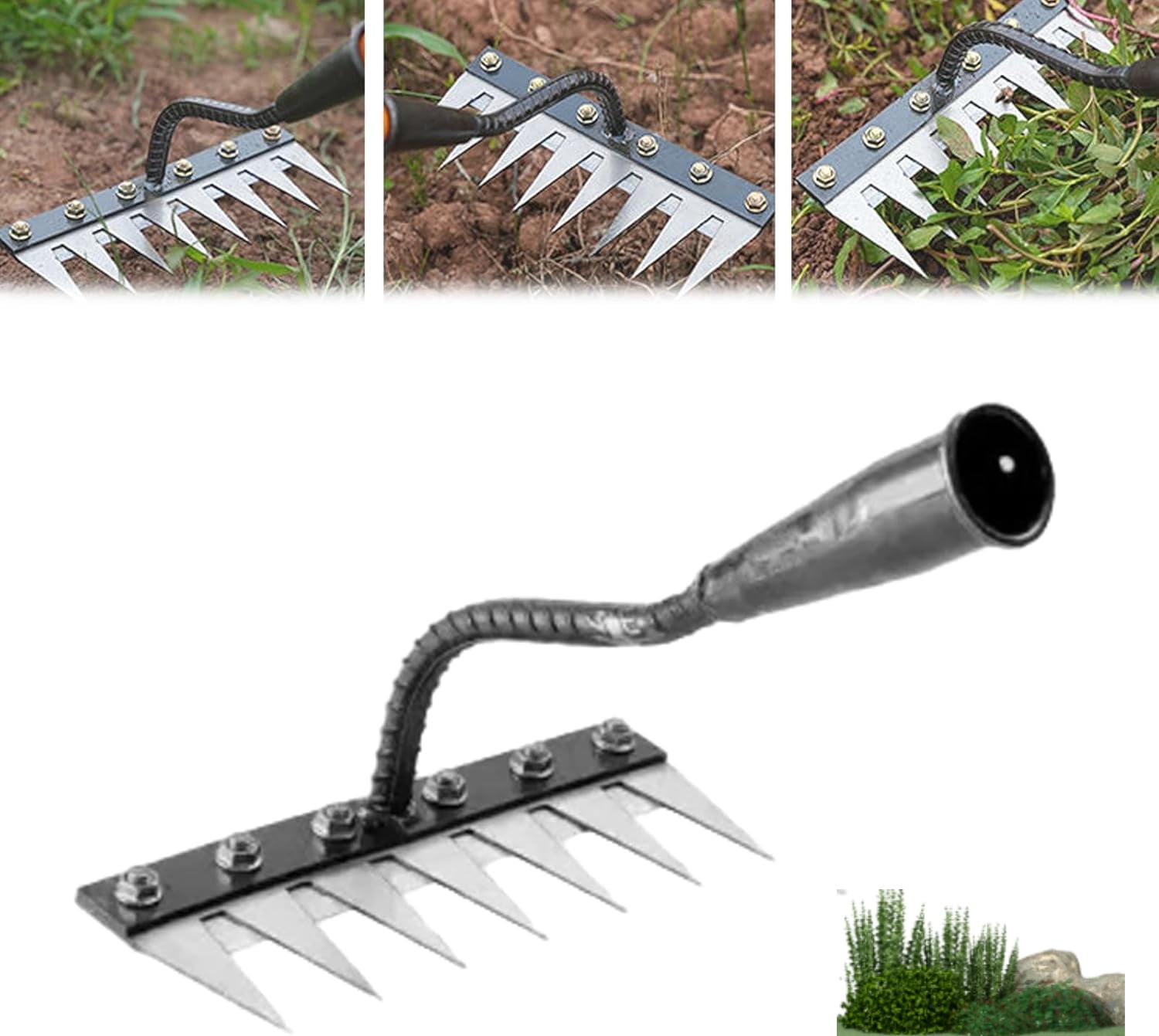 Iron Weeding Rake 2.0, Carbon Steel Garden Weeding Rake, IronRake for ...