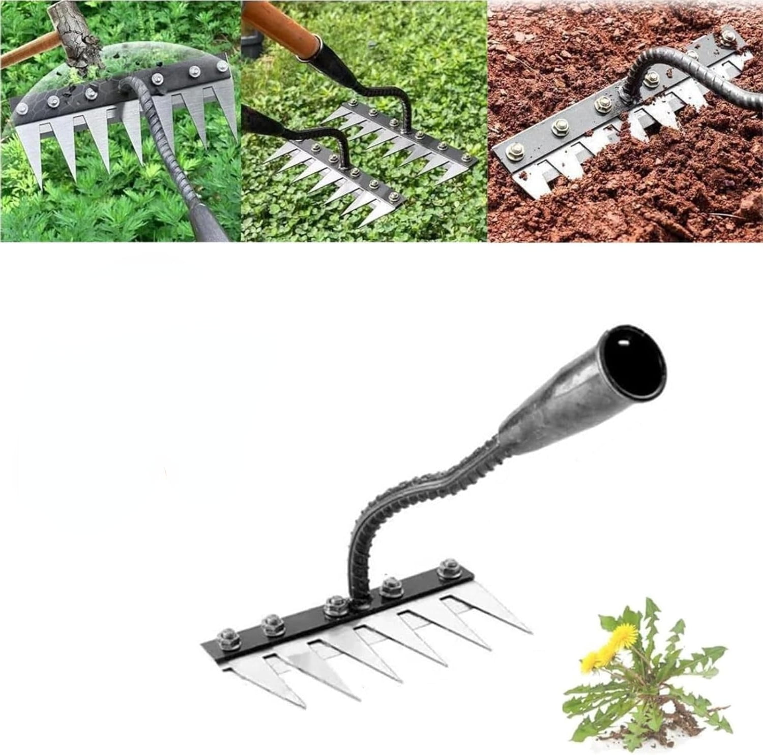 Iron Weeding Rake 2.0, Iron Rake for Gardening and Weeding, 5/6/7/8 ...