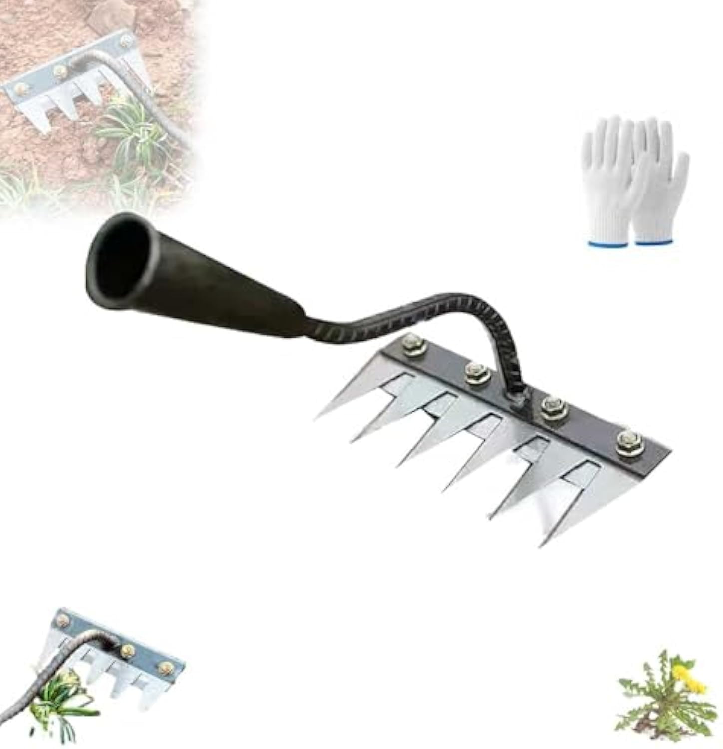 Iron Weeding Rake 2.0, Iron Rake for Gardening and Weeding, 5/6/7/8 ...