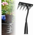 Iron Weeding Rake 5 Teeth Carbon Steel Garden Weeder Rake Heavy Duty ...