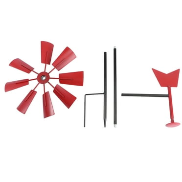 Ktaxon 8FT Weather Resistant Yard Garden Windmill Gray & Red Ornamental ...