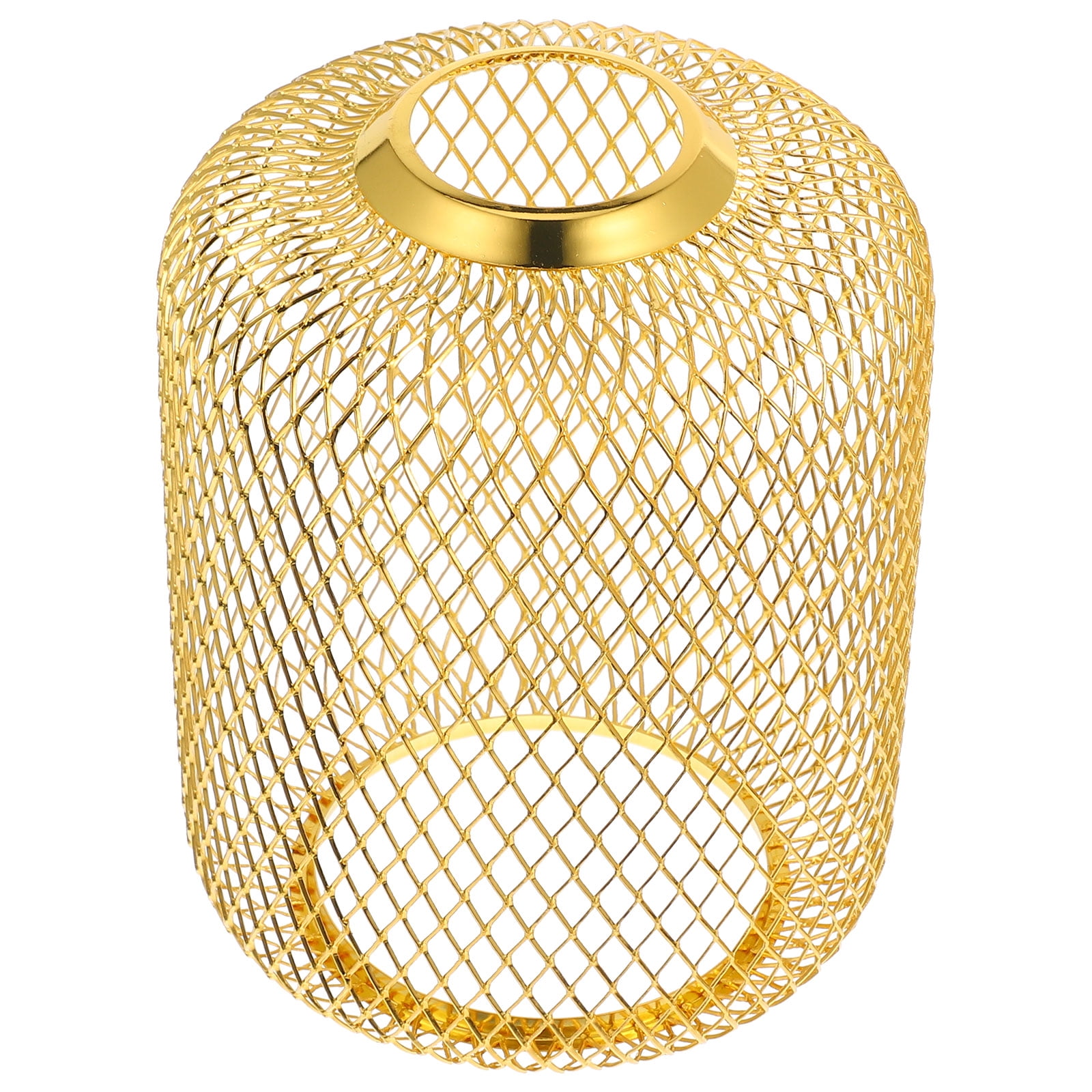 COMPUKAS Gold Iron Wire Mesh Drum Lamp Shades Hollow Design 120mm x ...