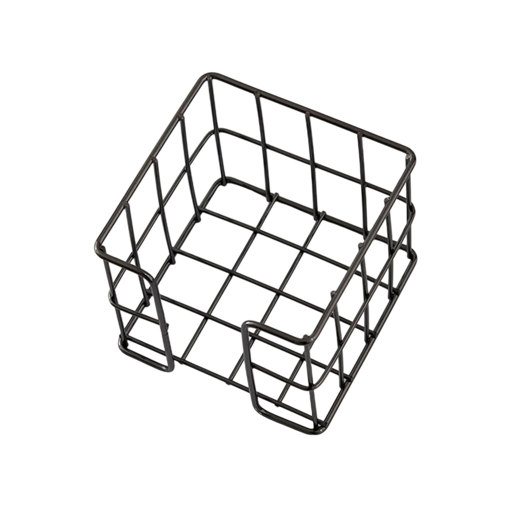 Iron Wire Note Block Holder Desk Notepads Holder Storage Box Memo Pad ...