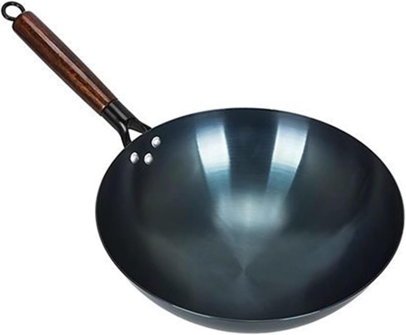 Iron Wok Stir Fry Pan, Chinese Traditional Round Bottom Uncoated ...