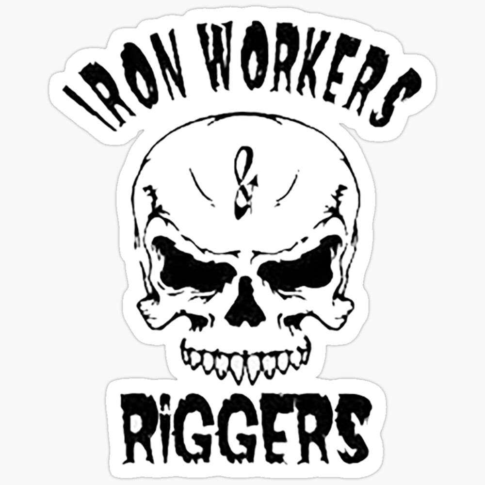 Iron Worker Skull Sticker Phone Decal Water Bottle Stickers Car Decals ...
