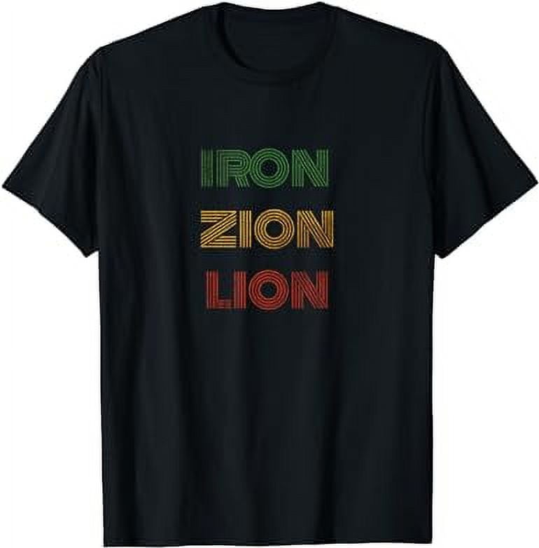 Iron Zion Lion - Rasta Reggae Ethiopia Jamaica Design T-Shirt - Walmart.com