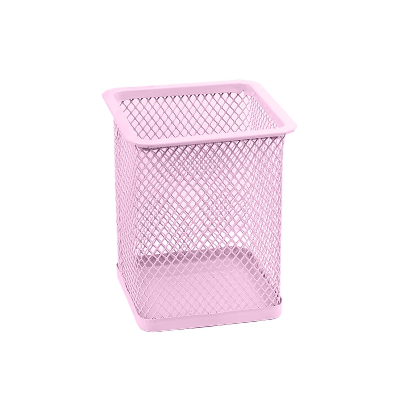Iron grid pen holder multifunctional desktop hollow storage bucket ...