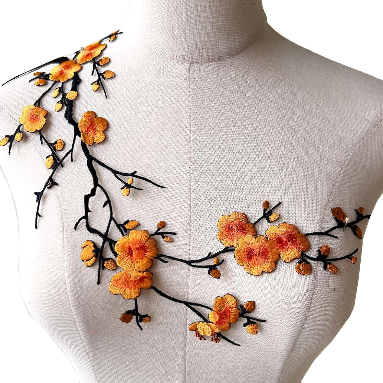 Iron on Blossom Plum Applique Patch Embroidery Flower Vines Appliques ...