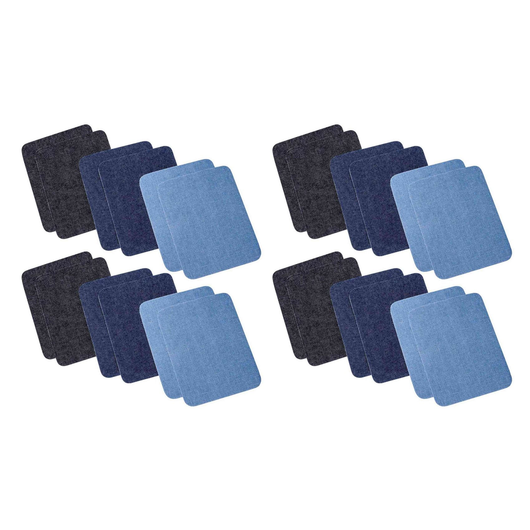 Iron on Denim Patches for Clothing Jeans 24 Pcs, 3 Colors (4.9 Inch x 3 ...