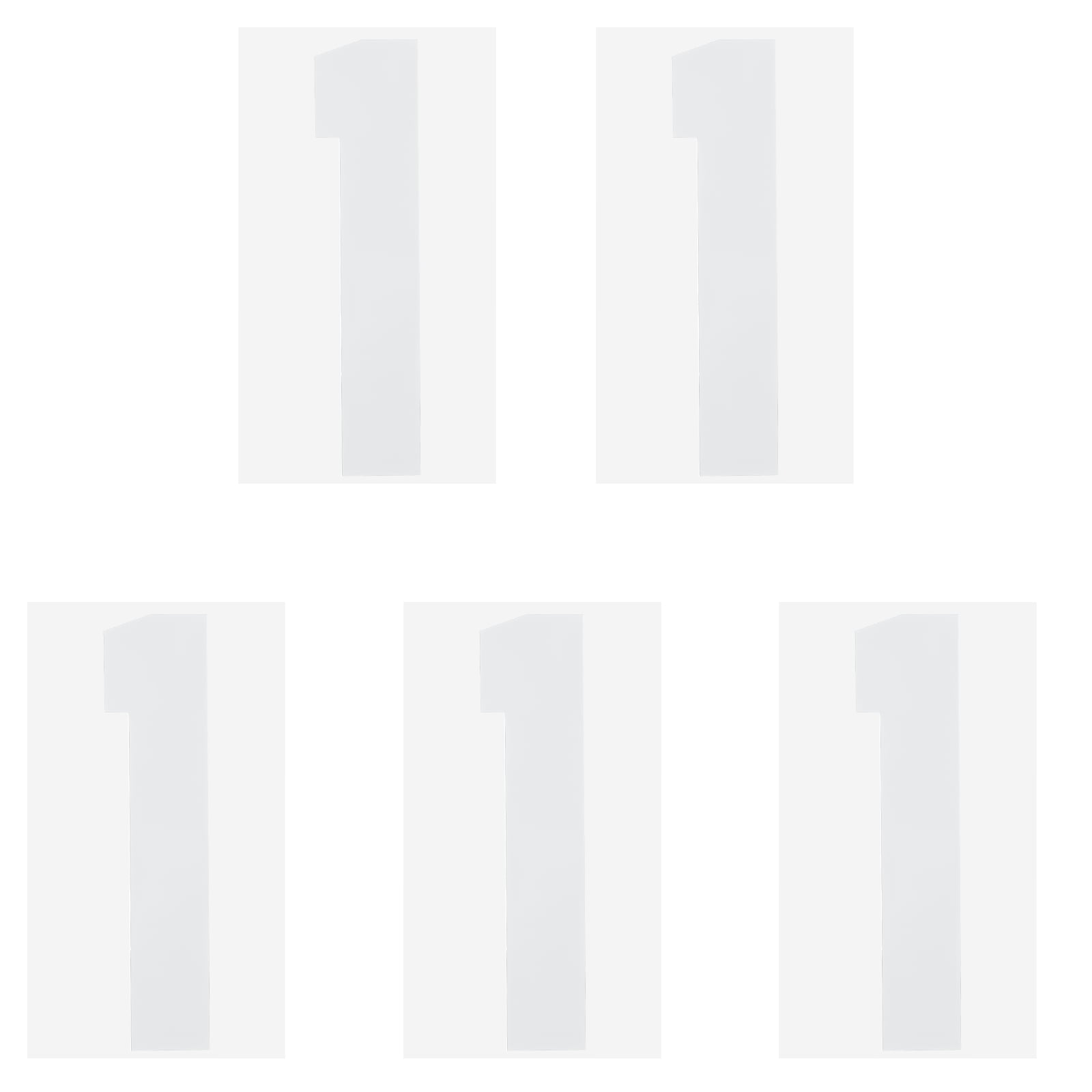 Iron on Number 1 Heat Transfer 8" White Single Number 5 Pack - Walmart.com