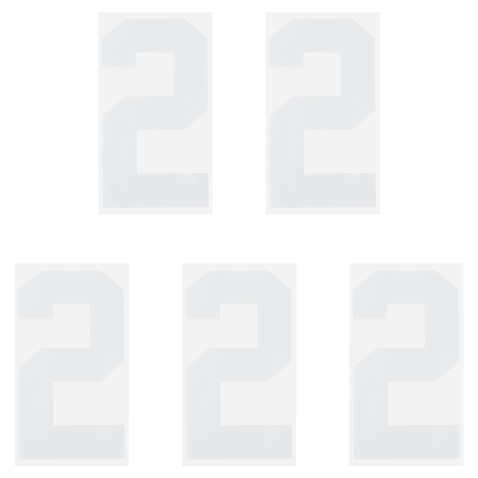 Iron on Number 2 Heat Transfer 8" White Single Number 5 Pack - Walmart.com