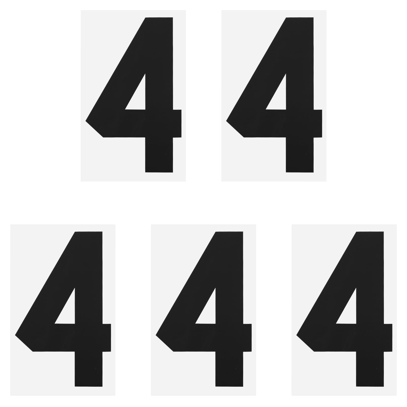 Iron on Number 4 Heat Transfer 8" Black Single Number 5 Pack - Walmart.com