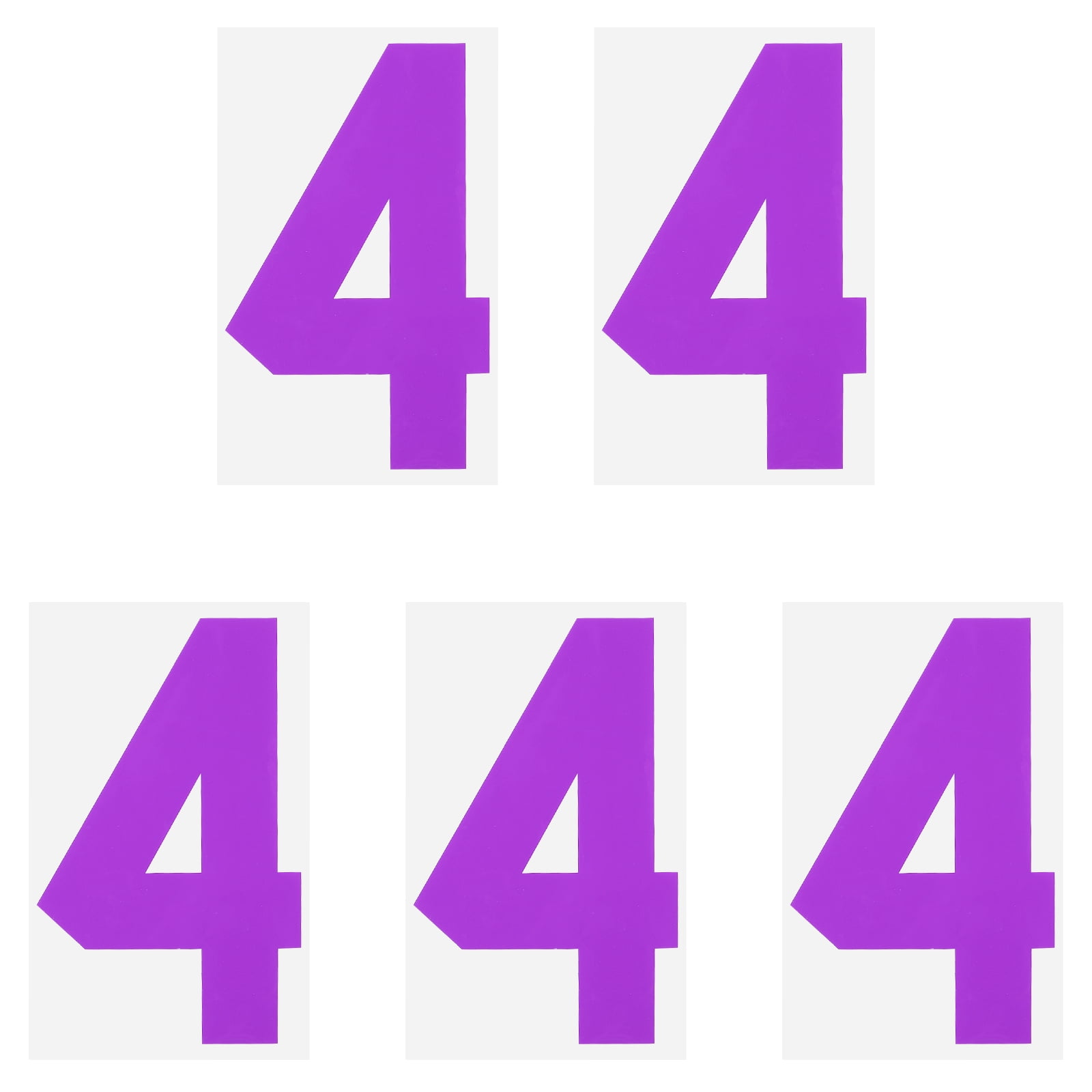 Iron on Number 4 Heat Transfer 8" Dark Purple Single Number 5 Pack ...