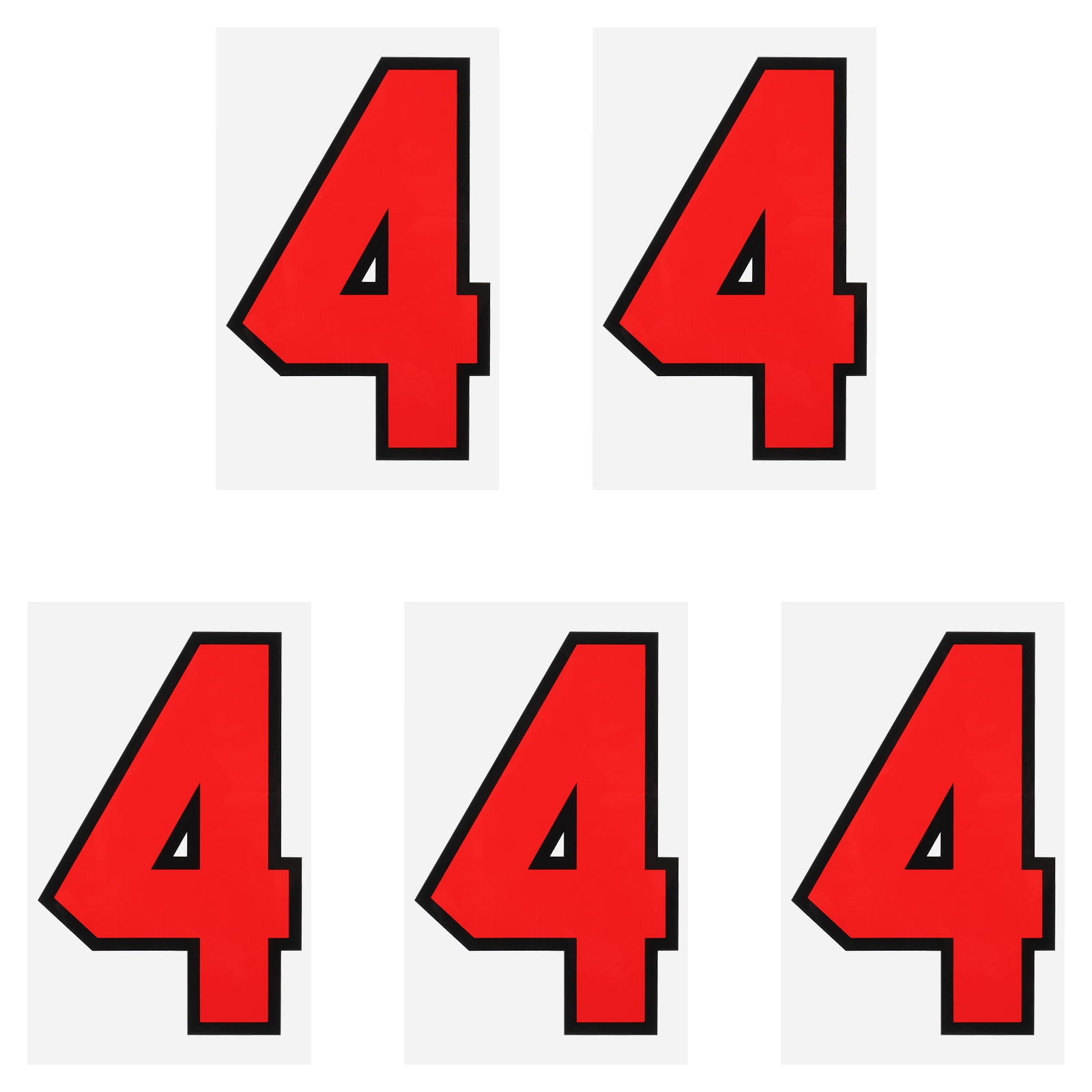 Iron on Number 4 Heat Transfer 8" Dark Red Single Number 5 Pack ...
