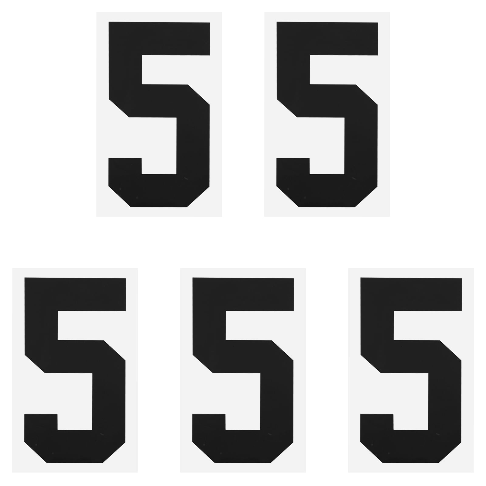 Iron on Number 5 Heat Transfer 8" Black Single Number 5 Pack - Walmart.com