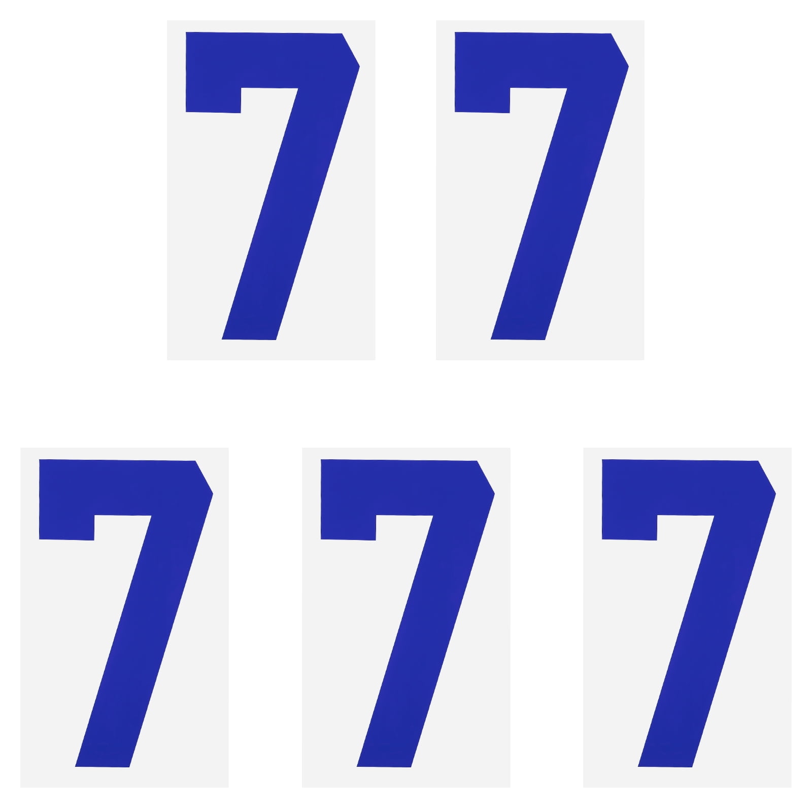 Iron on Number 7 Heat Transfer 8" Blue Single Number 5 Pack - Walmart.com