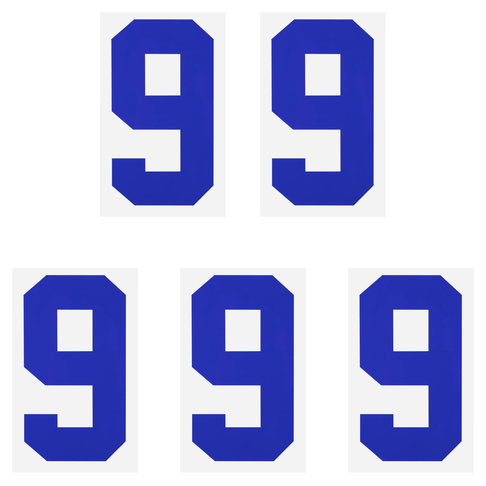 Iron on Number 9 Heat Transfer 8" Blue Single Number 5 Pack - Walmart.com