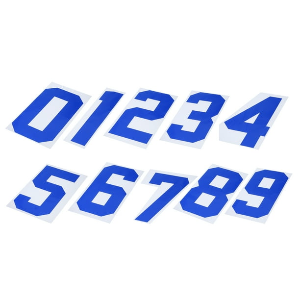 Iron-on Numbers 0 to 9 Heat Transfer 8" Blue for Team Uniform Sports T ...