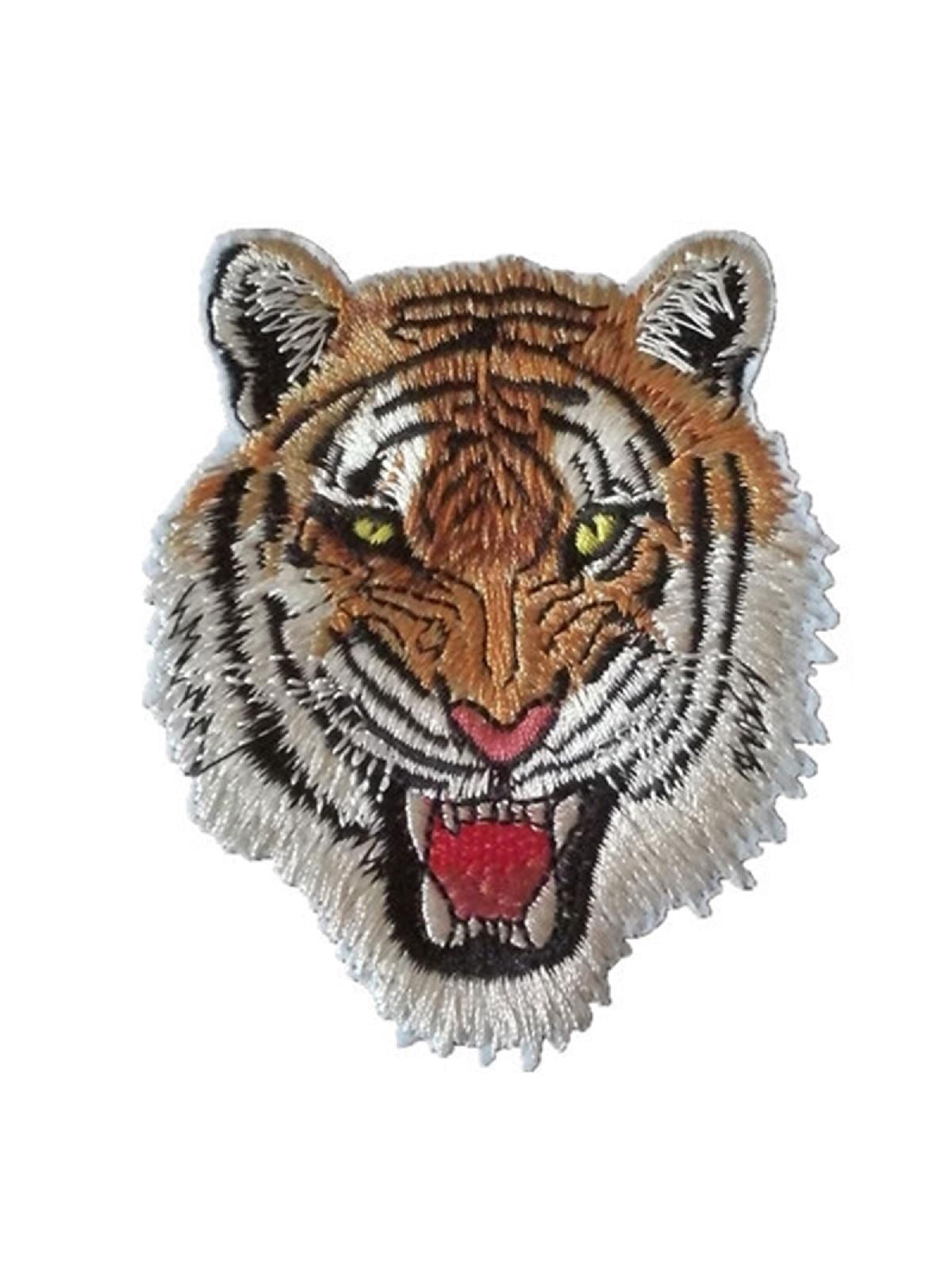 Iron-on Patches Roaring Striped Tiger DIY Embroidered Patch Sew On for Bags Caps - Walmart.com