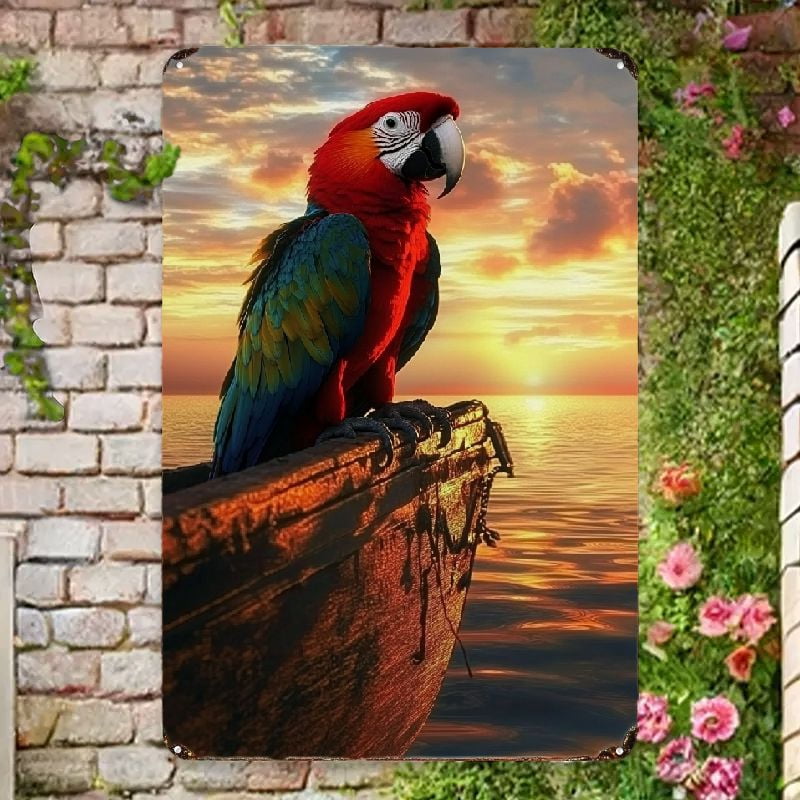 IronArt Gallery Pirate Parrot Funny Novelty Metal Sign Pirate Pet Retro ...