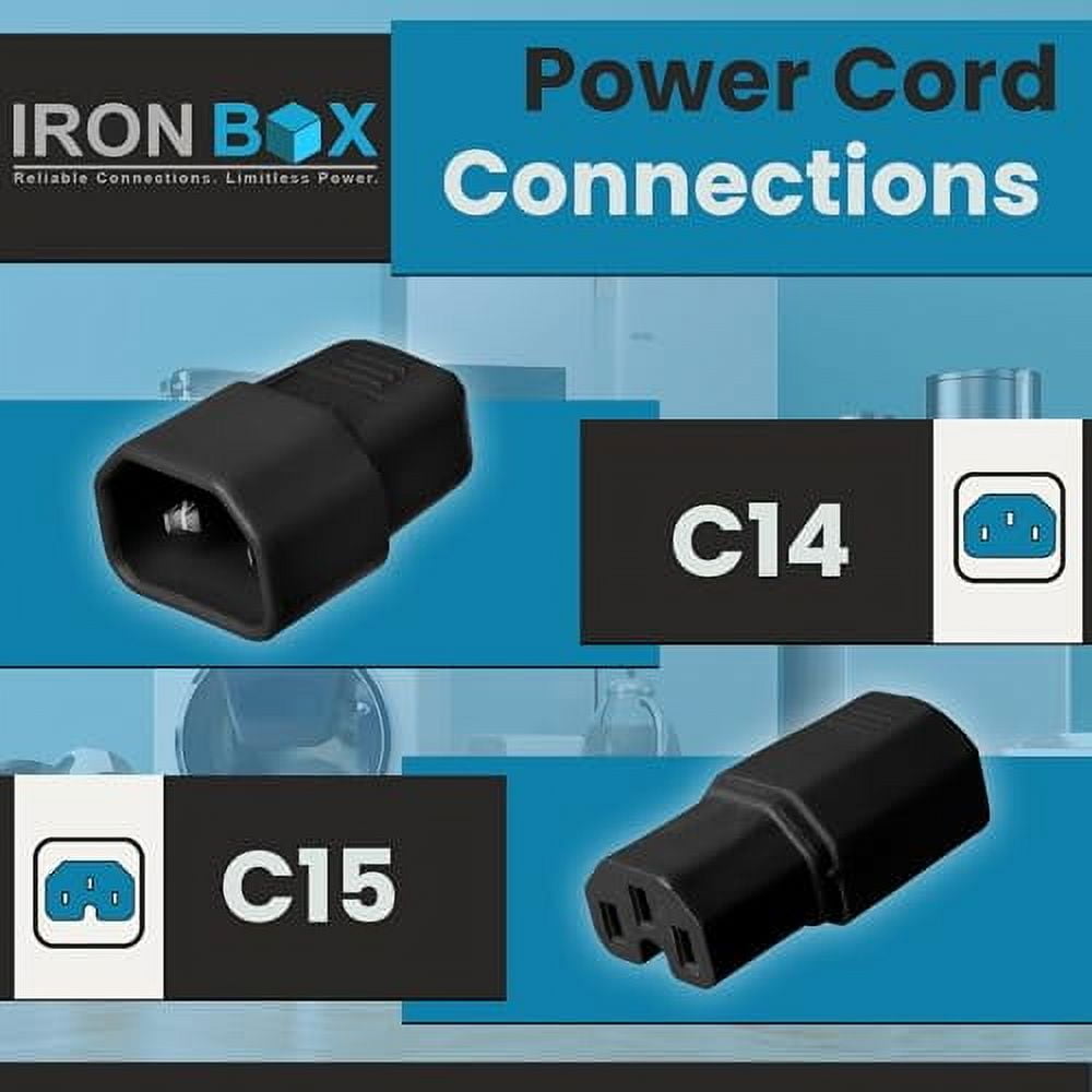 IronBox Electric - Heavy Duty IEC C14 to 2X C15 Y Splitter Power Cable ...