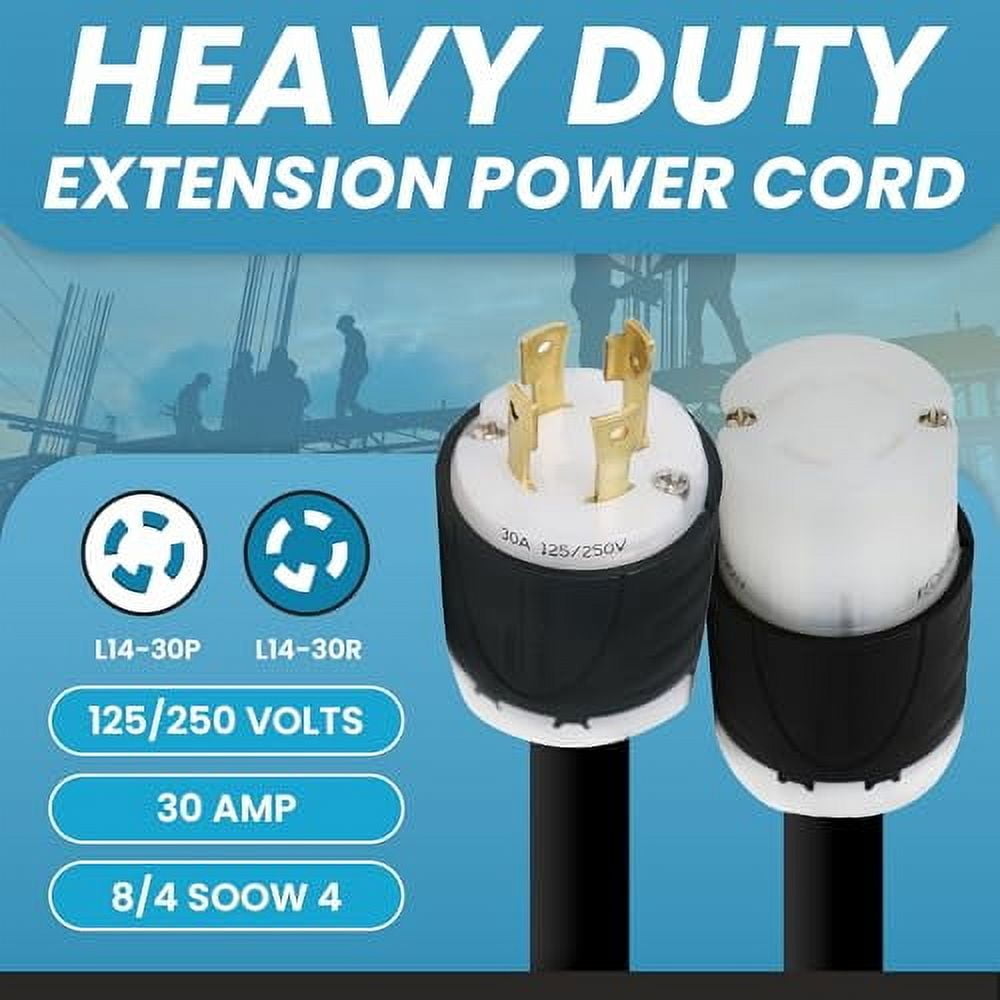 IronBox Electric - Heavy-Duty NEMA L14-30 Generator Extension Cord ...