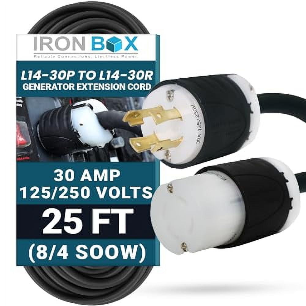 IronBox Electric - Heavy-Duty NEMA L14-30 Generator Extension Cord ...