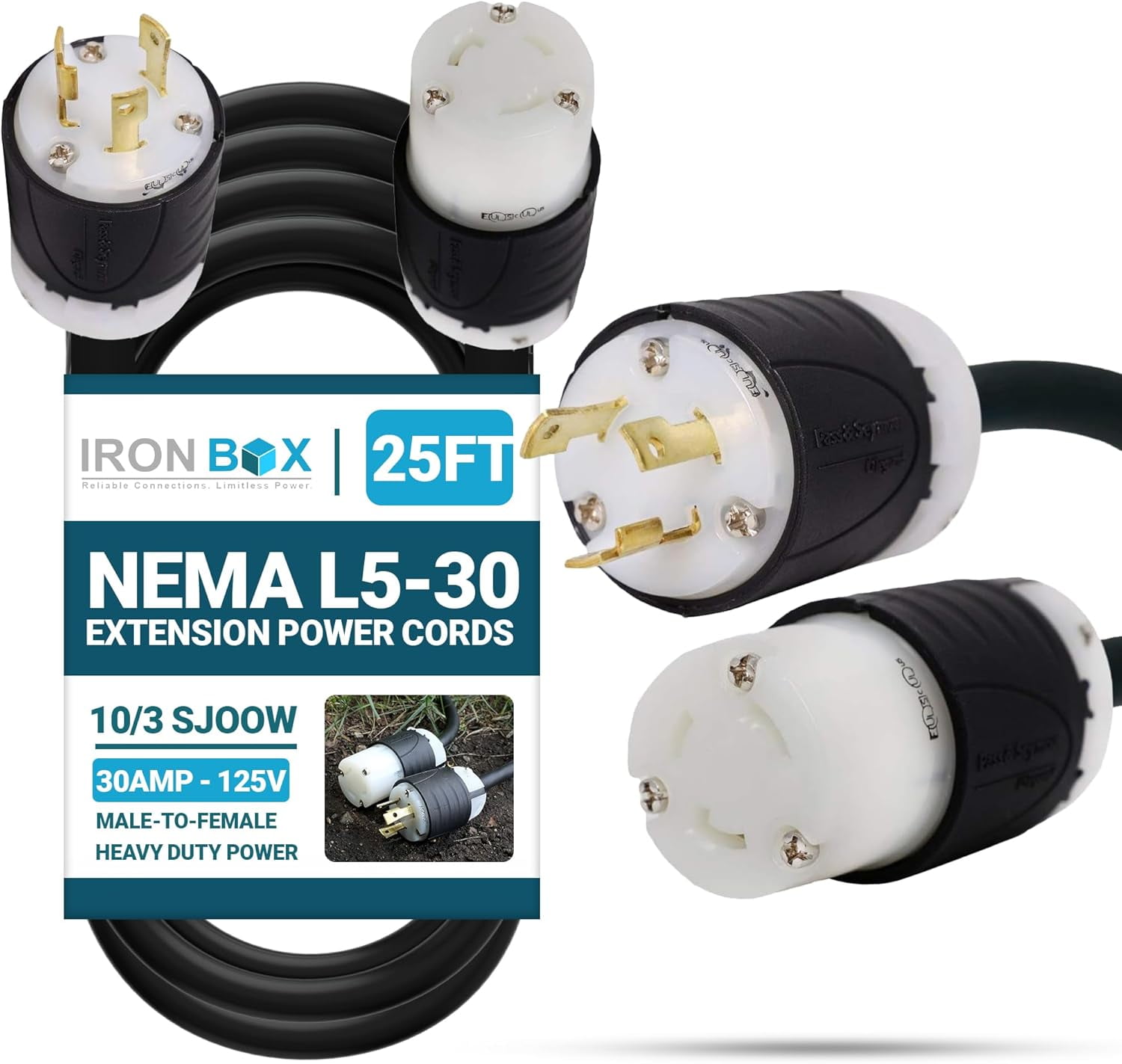 IronBox Electric - Heavy Duty NEMA L5-30 Extension Power Cord - 30A ...