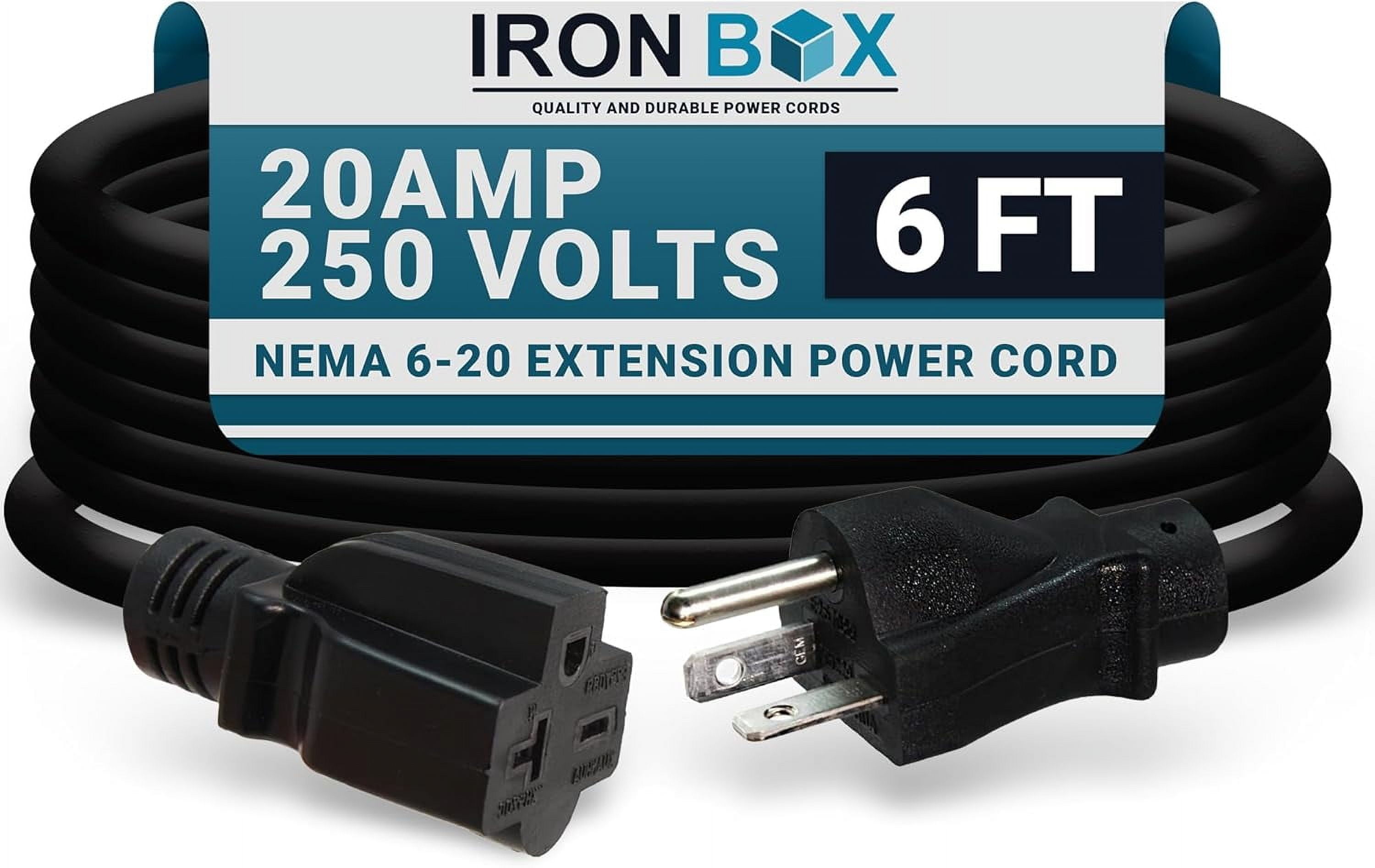 IronBox Electric - NEMA 6-20 Extension Cord - 12/3 SJT Jacket, 20A ...