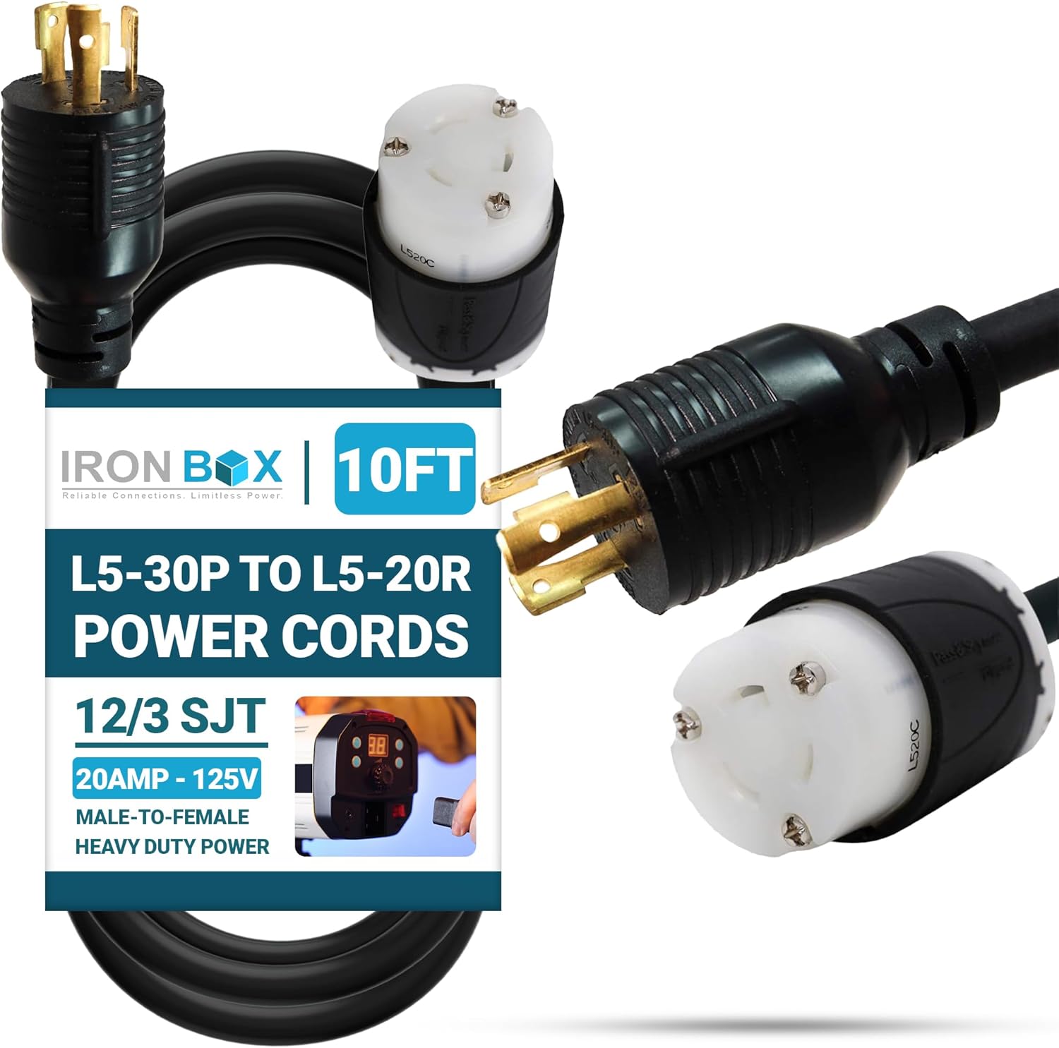 IronBox Electric NEMA L5-30P to L5-20R Plug Adapter Power Cord - 20A ...