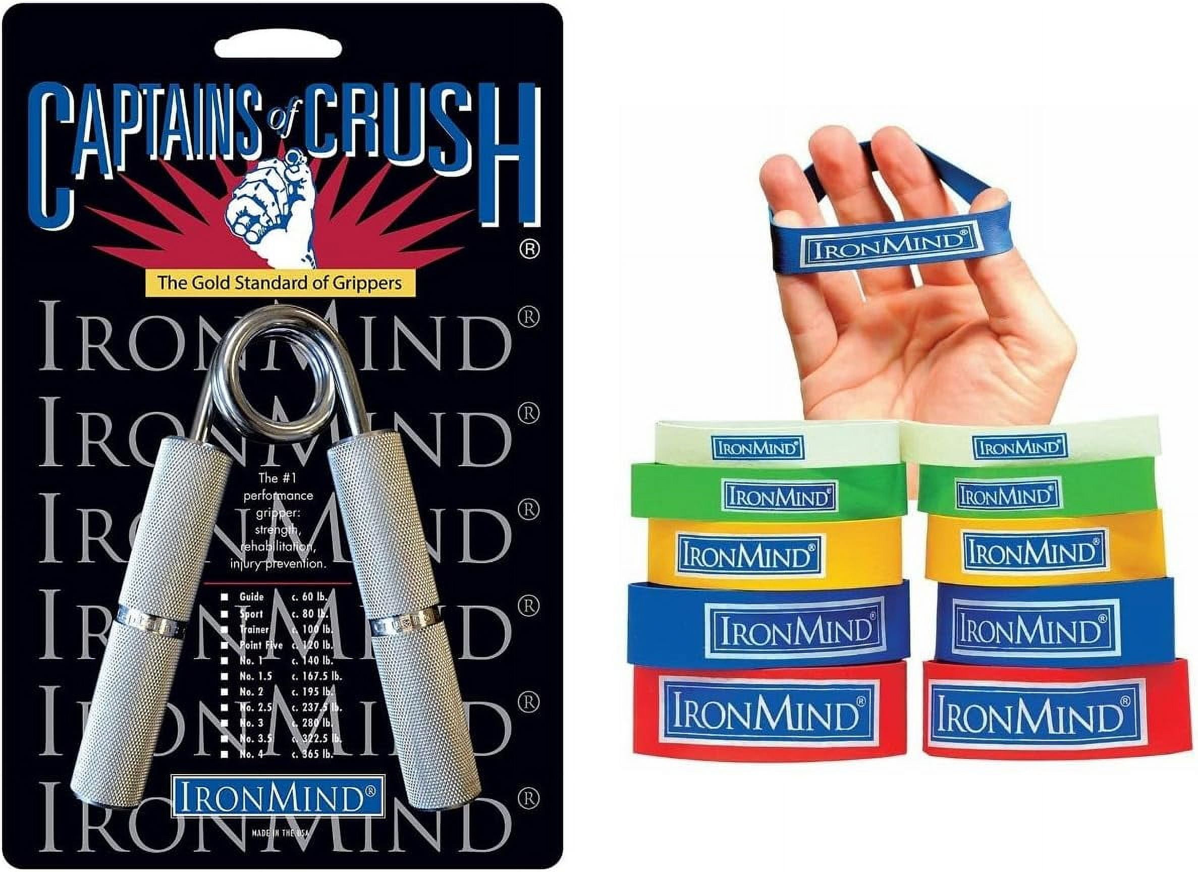 IronMind Two-Way Captains of Crush Grip Strengthener Set: CoC No. 2 Gripper (c. 195 lb. - Life ...