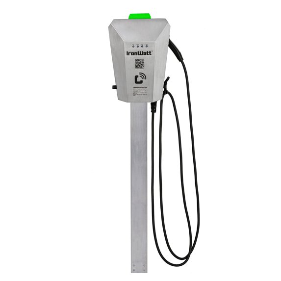 Cyber Iron Series Payable Commercial Level 2 EV Smart Charger, Pedestal ...