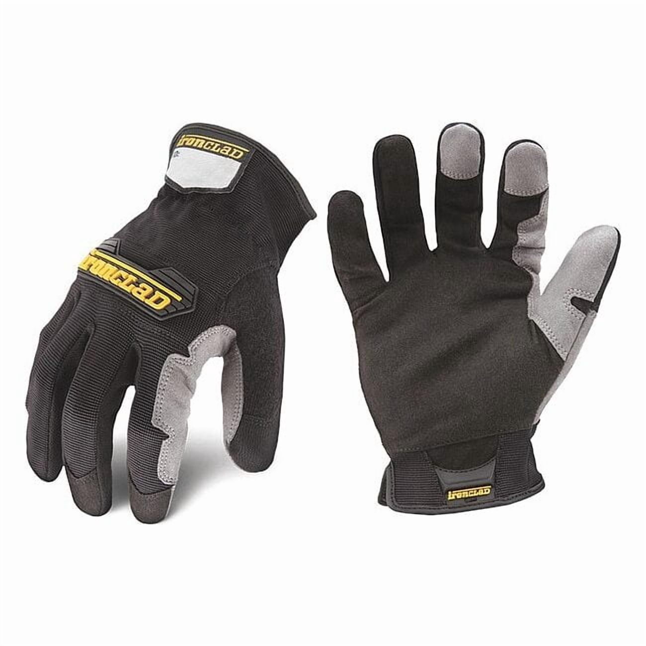Workforce Mechanics Gloves, Synthetic Leather Palm, Nylon Back, XS ...
