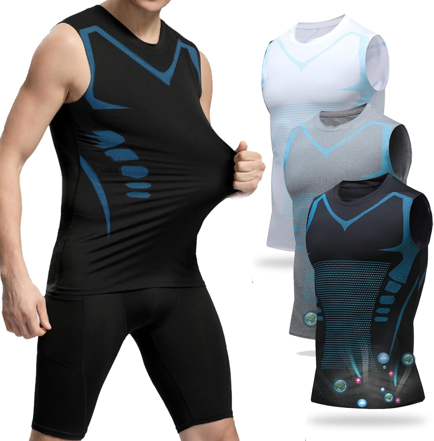 Ironfit Shirt Men, Ironfit V2 Compression Men Shirts, Version Ionic Shaping Sleeveless Vest for ...