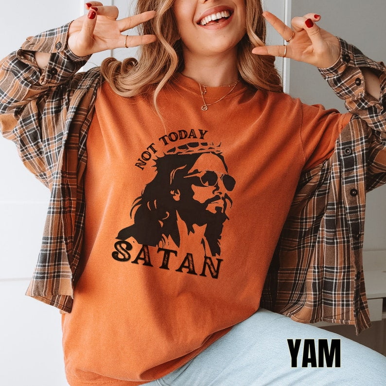 Ironic Not Today Satan Funny T-shirt, Jesus Meme Shirt, Weirdcore ...