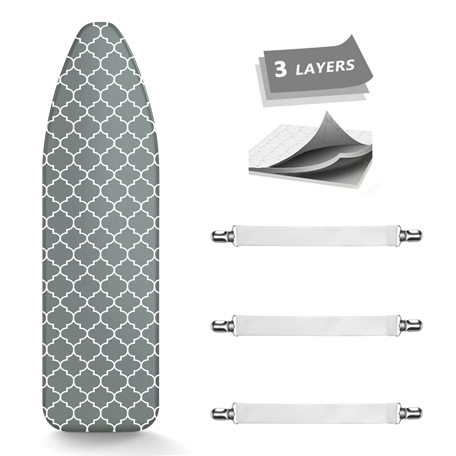 Standard Size Ironing Board Cover with Extra Thick Padding, Scorch ...
