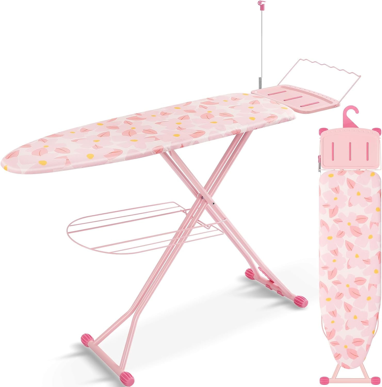 Ironing Board, Extra Wide Iron Board with Bottom Storage Tray, Space ...