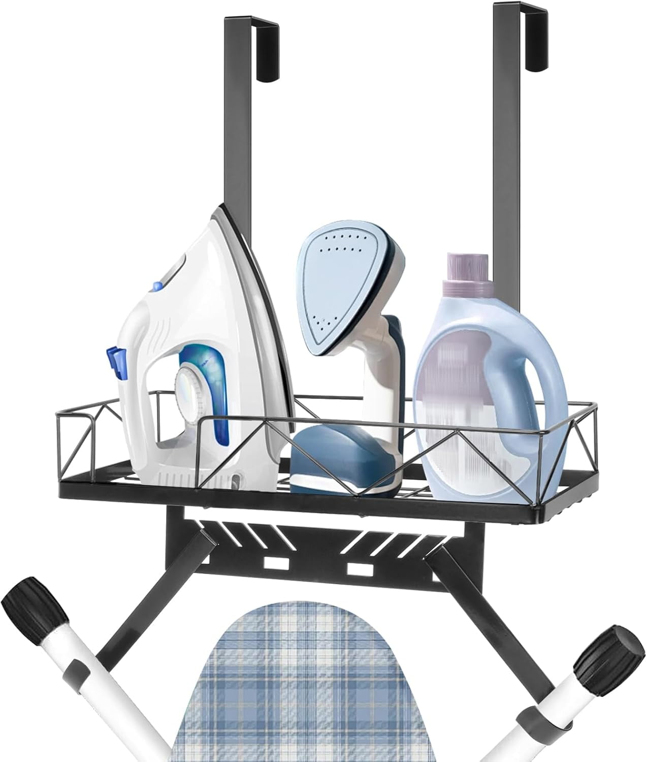 Ironing Board Hanger, Metal Over The Door or Wall Mounted Ironing Board ...