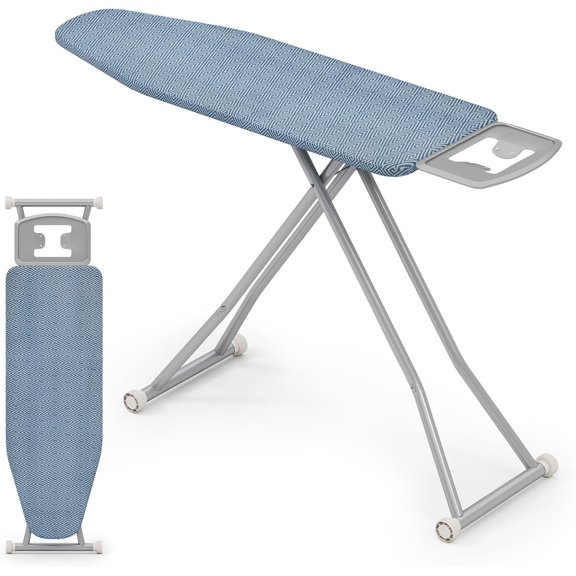 Costway 47" x 15" Iron Board with Removable Silver-coated Cover & Heavy ...