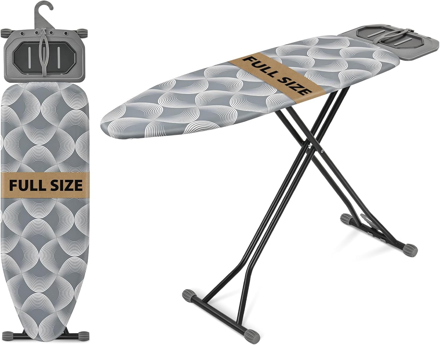 Ironing Board, Metal Panel Iron Board Full Size with Iron Rest, Compact ...