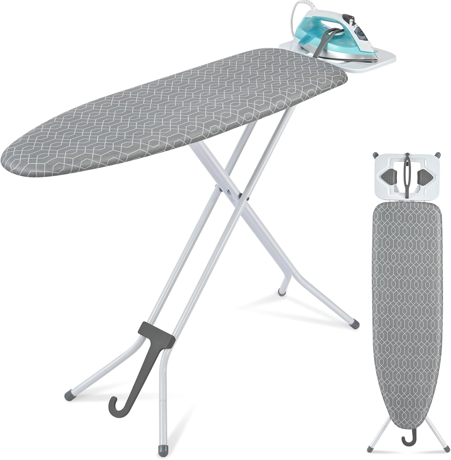 Ironing Board, Portable Iron Board with Iron Rest, Heat & Scorch ...