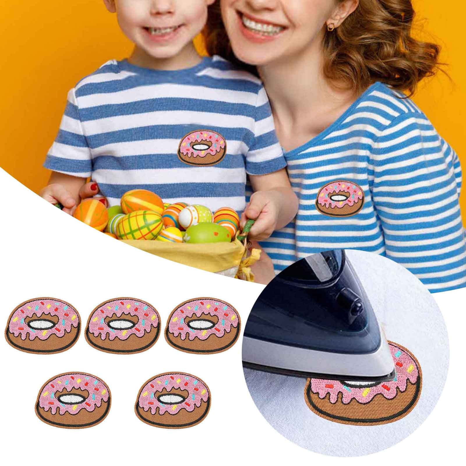 Ironing On Patch 5PCS Circle Cookies Embroidered Fabric Sticker ...