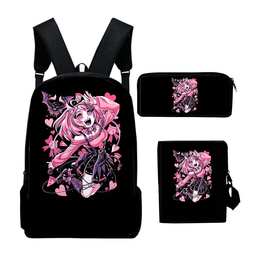 Ironmouse Cute New Cartoon 3pcs/set Zipper Backpack 3D Print Waist Bag ...