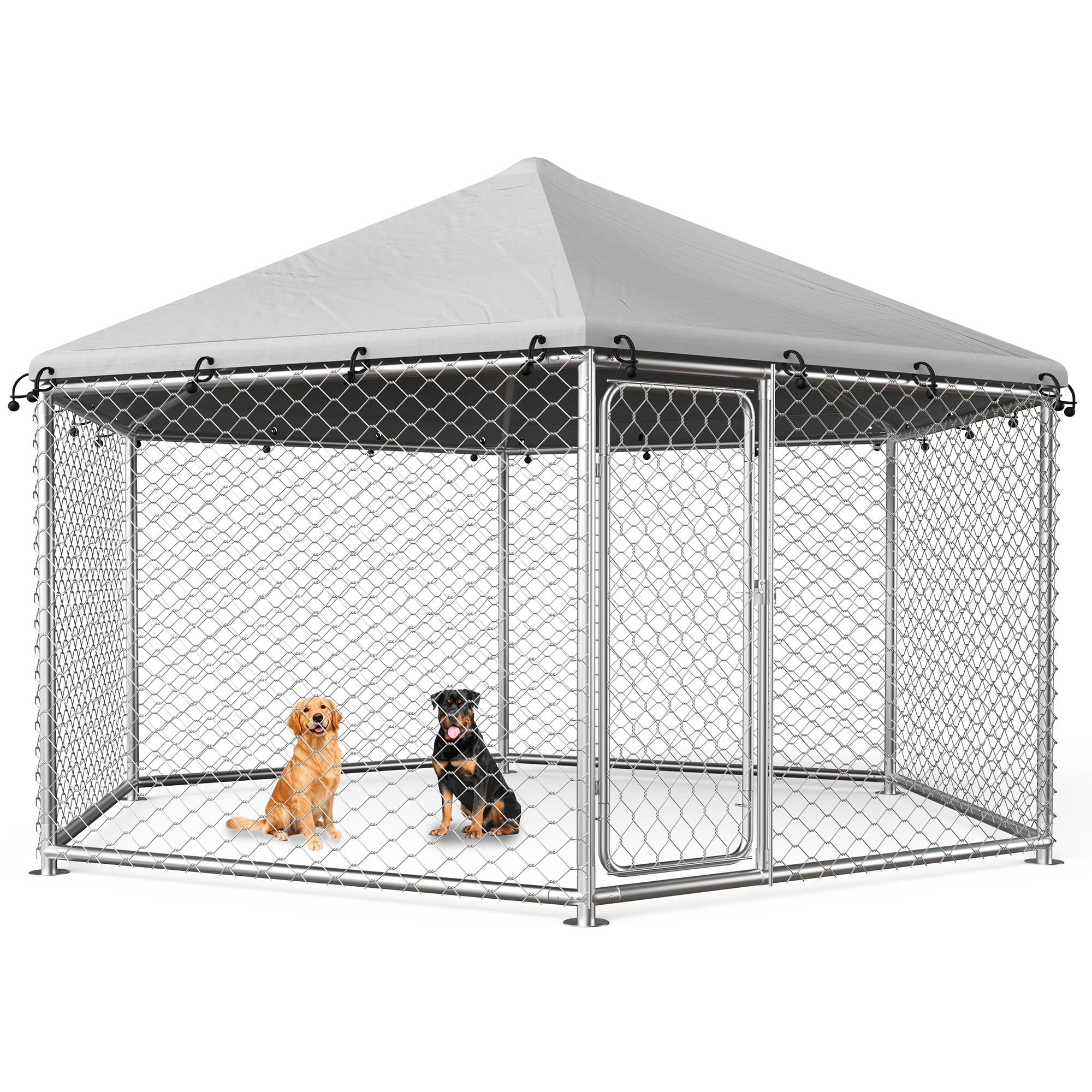 Ironovahome 12.5'x12.5' Large Outdoor Dog Kennel, with UV-Resistant ...